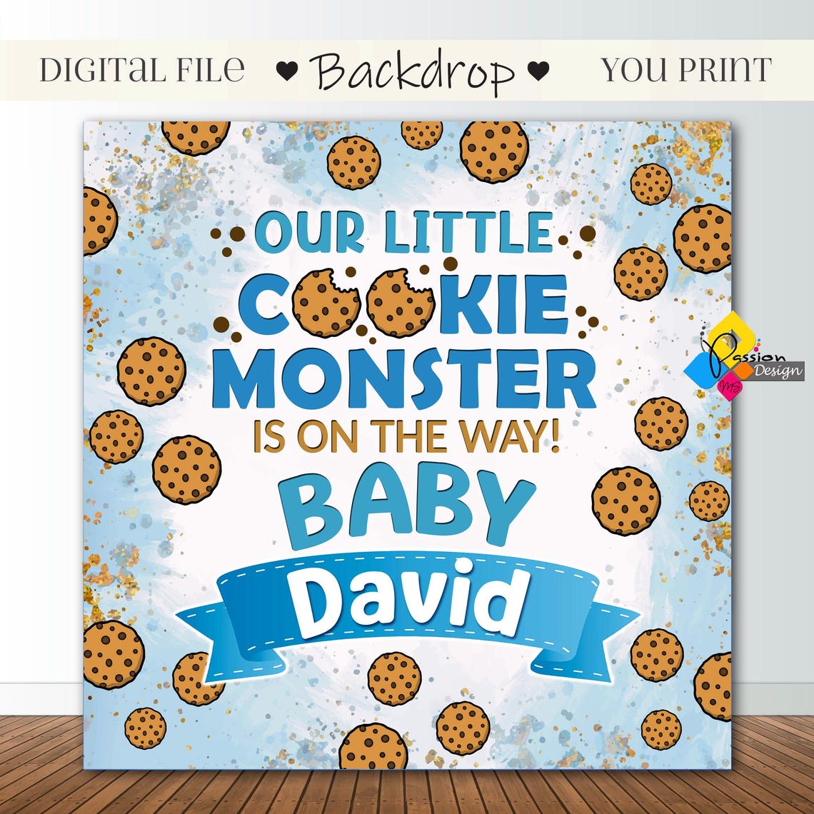 Printable Cookie Baby Shower Backdrop. Custom Cookies Party Banner ...