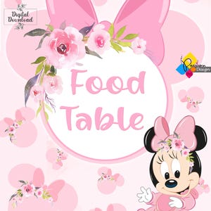 Printable Baby MINNIE MOUSE 4 Table Signs. MINNIE Mouse Baby Shower ...