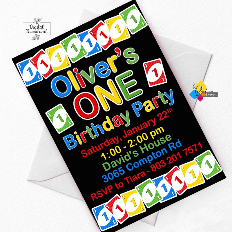 Uno Invitation - Etsy