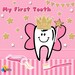 Printable My First Tooth Pink Backdrop. Birthday Party Decor. Tooth ...