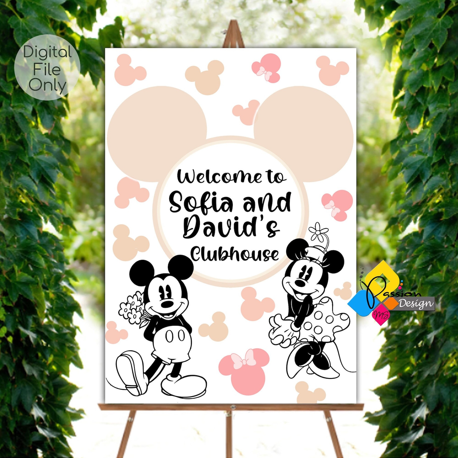 Printable MICKEY and MINNIE Mouse Vintage Birthday Welcome - Etsy
