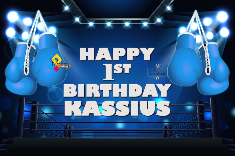 Printable BOXING Theme Backdrop. Boy Birthday Sports Party Decor. 4'x6 ...