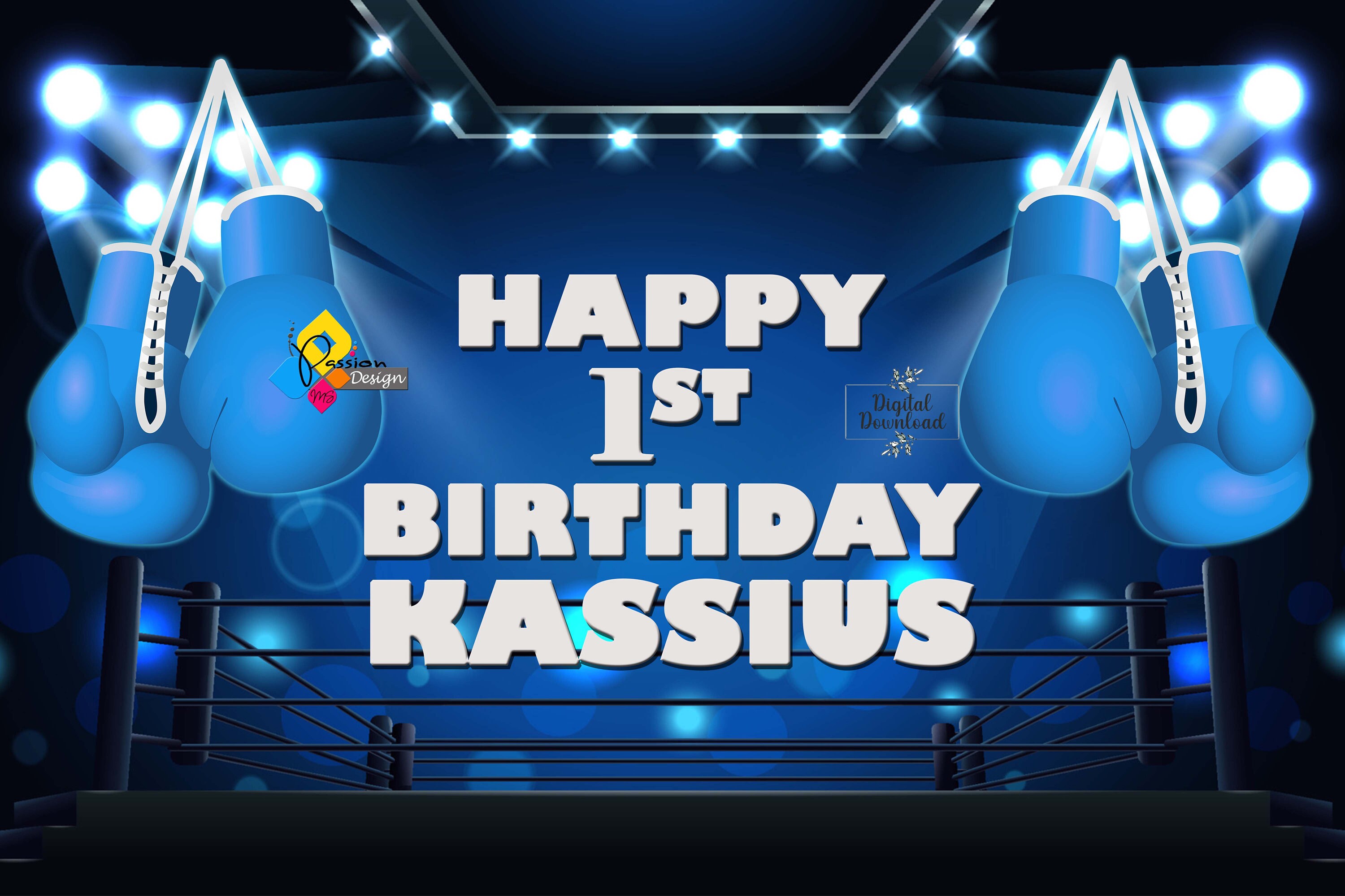 Printable BOXING Theme Backdrop. Boy Birthday Sports Party - Etsy