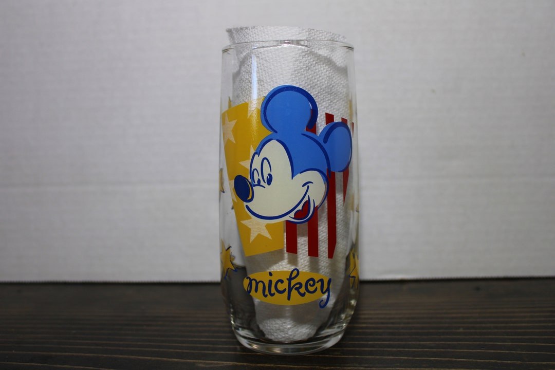 Disney's Mickey Mouse Drinking Glass stars and Stripes - Etsy
