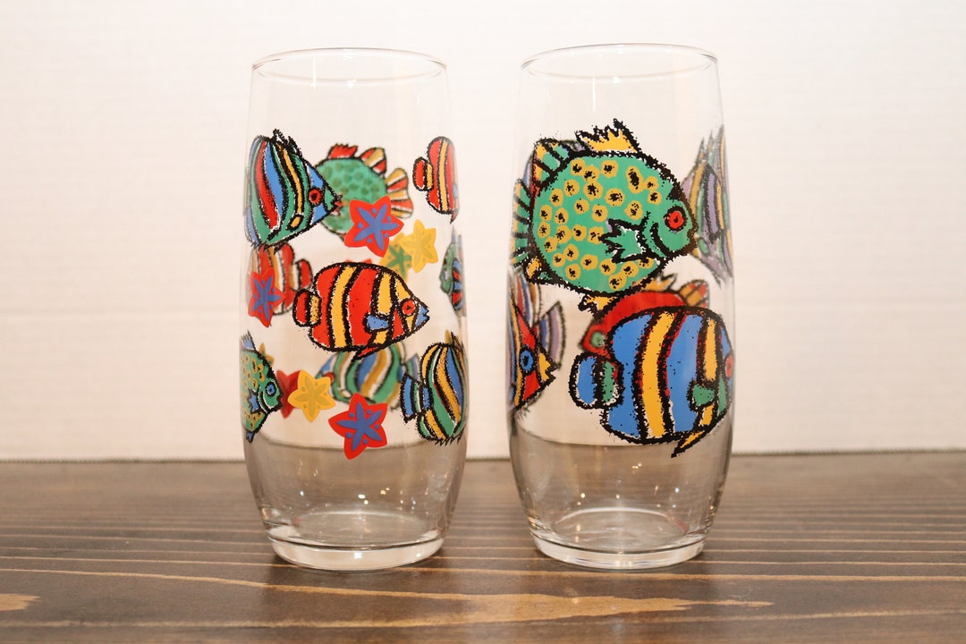 Set of 2 Libbey Tropical Fish Drinking Glasses - Etsy