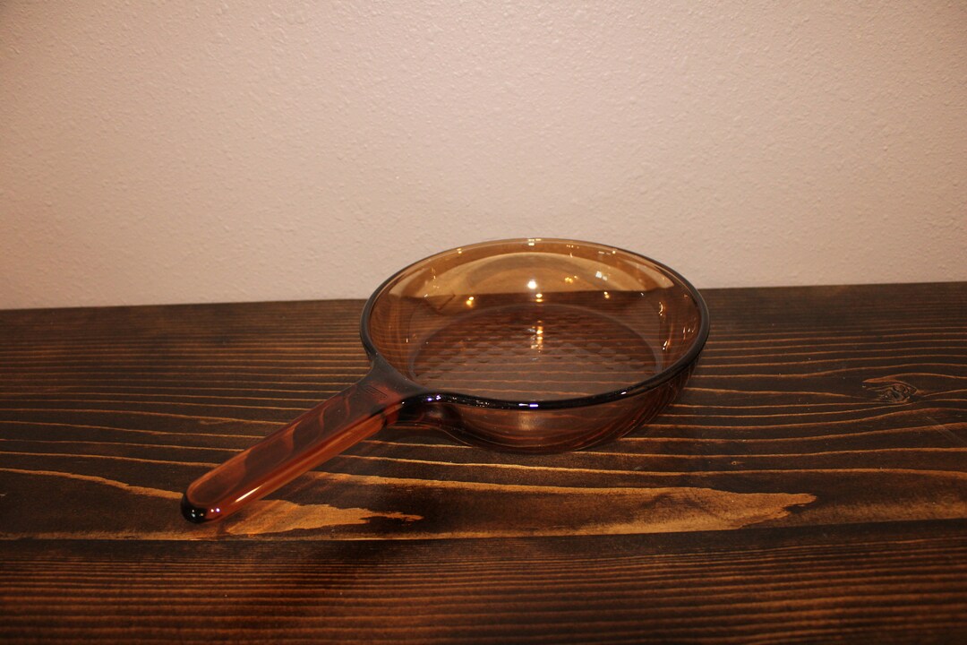 Pyrex Corning Visions Small 7 Amber Waffle Bottom Skillet Fry Pan - Etsy