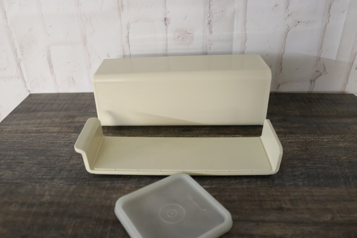 Vintage Tupperware Cheese Keeper With Tray, Almond Color, With Lid 1696 ...