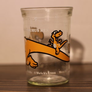 Welches Dinosaur Tyrannosaurus Rex Jelly Jar Glass Tumbler 1988 - Etsy