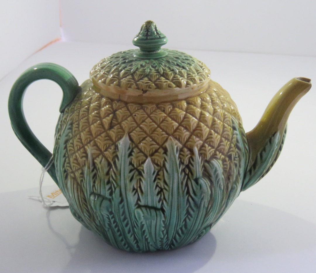 Victorian Majolica Teapot and Matching Cup and Saucer Manufactured ...