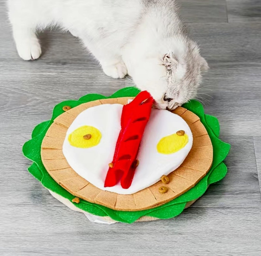 Breakfast Pet Activity Felt Activity Mat With for Slow Eating ...