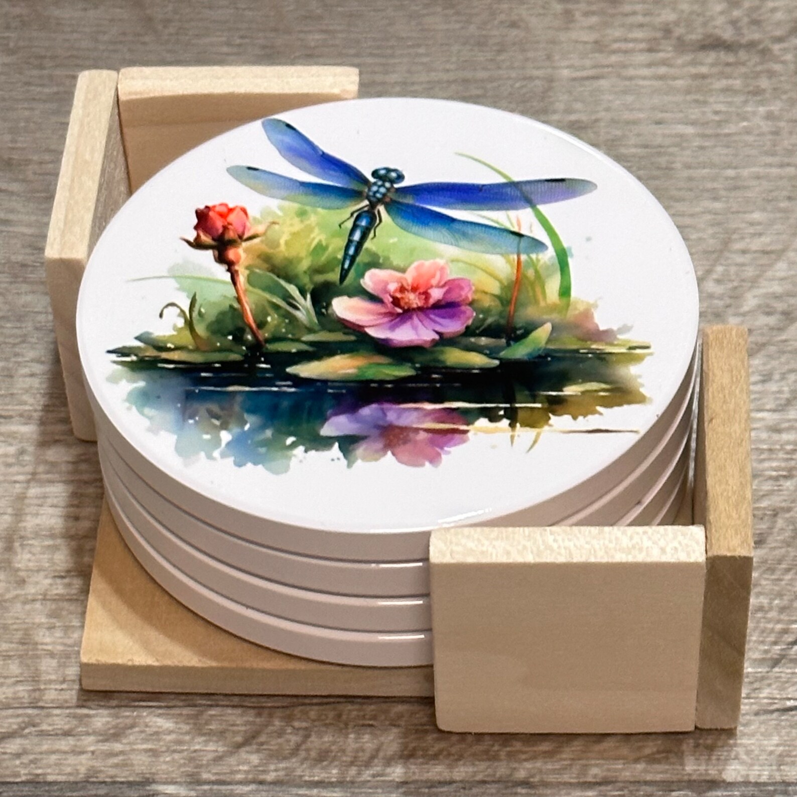 Christmas Holiday Snowman Coaster Watercolor Design Ceramic Coaster ...