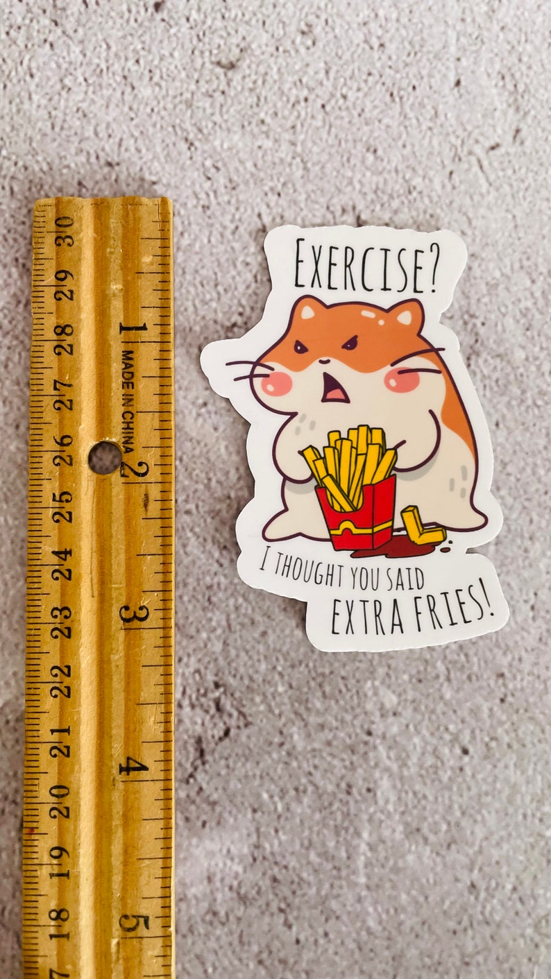 Hamster/exercise/fries Stickers | Individual | Waterproof Sticker ...