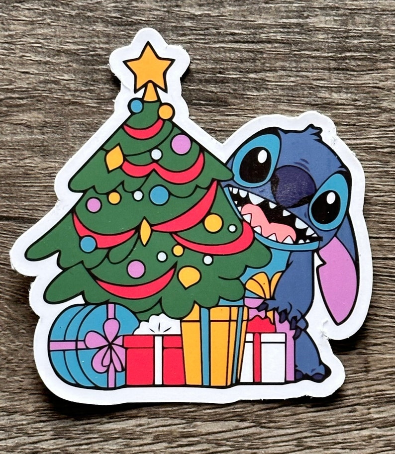 Stich Christmas Tree | Individual | Waterproof Stickers | Weatherproof ...