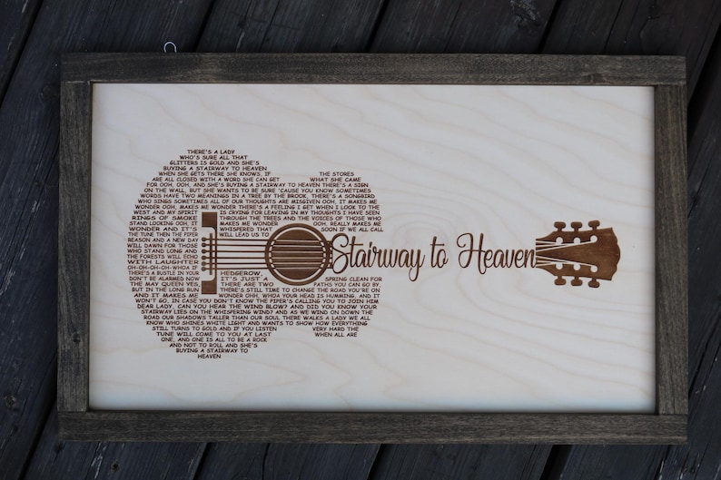 Stairway to Heaven Guitar Lyrics - Etsy
