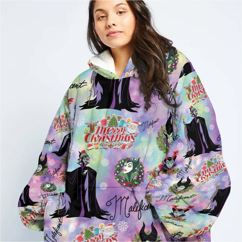 Maleficent Violet Christmas Disney Oodie Blanket Hoodie/snug - Etsy