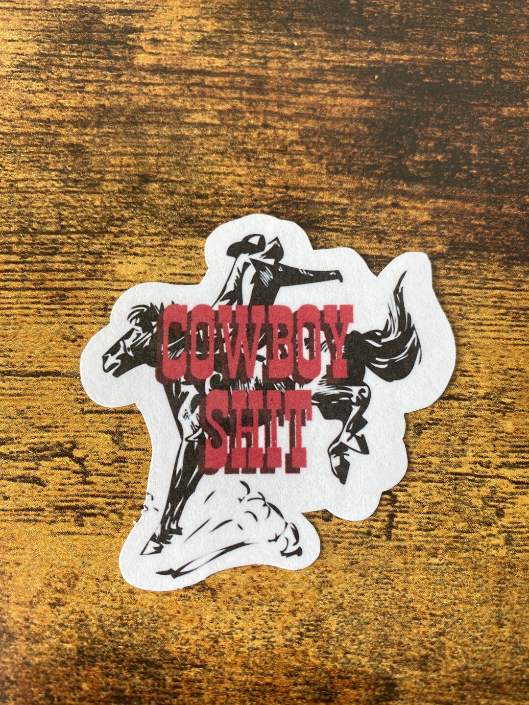 Cowboy Shit Bronc Sticker - Etsy