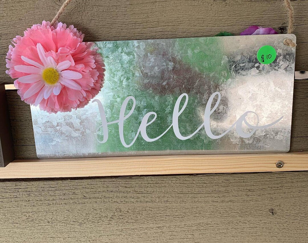 Double Sided 'hello / Goodbye" Sign. - Etsy
