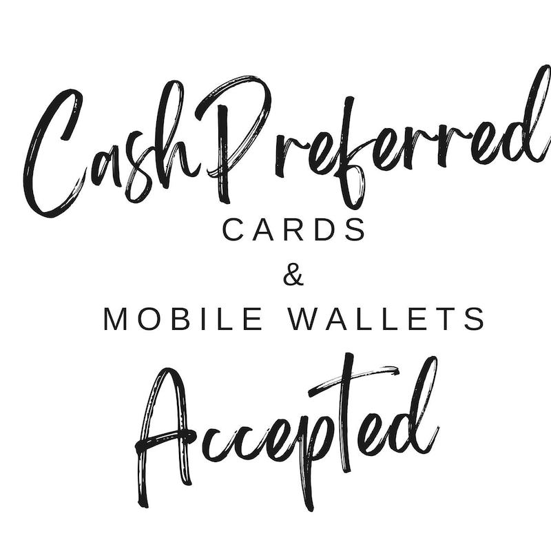 No Cash Accepted Sign - Etsy