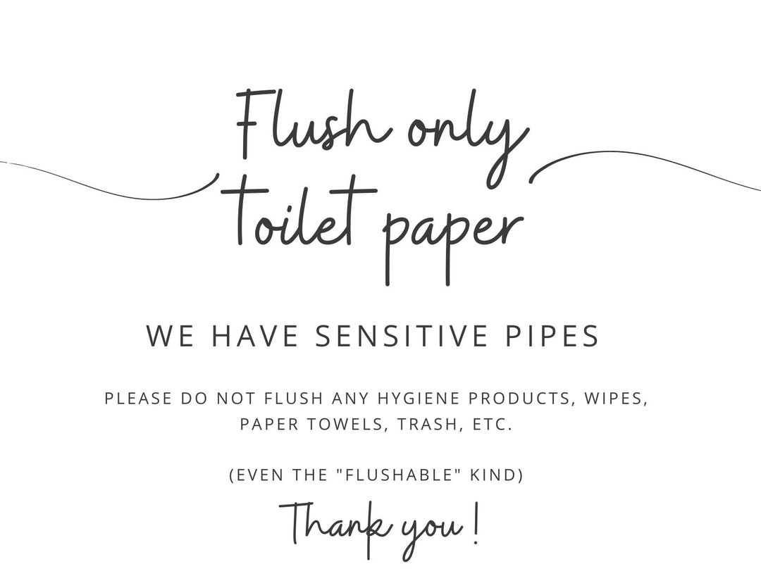 Toilet Sign | Sensitive Plumbing and Pipes | 5x7 Print Out - Etsy