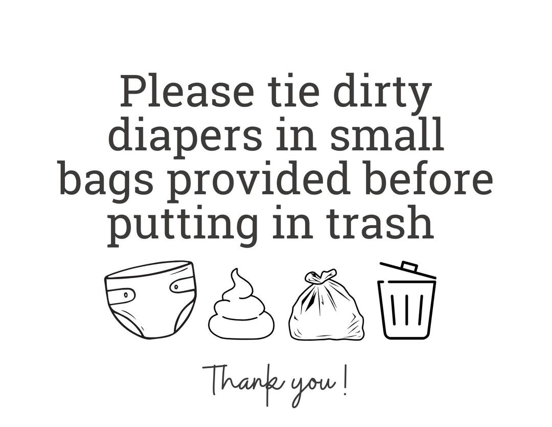 Bathroom Sign for Dirty Diapers - Etsy