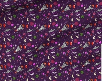 Space Fabric Astronaut Outer Space Rocket Custom Fabric by Little Smile ...