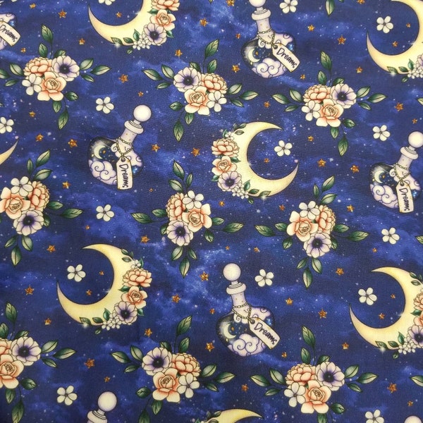 Moon Cotton Fabric - Etsy