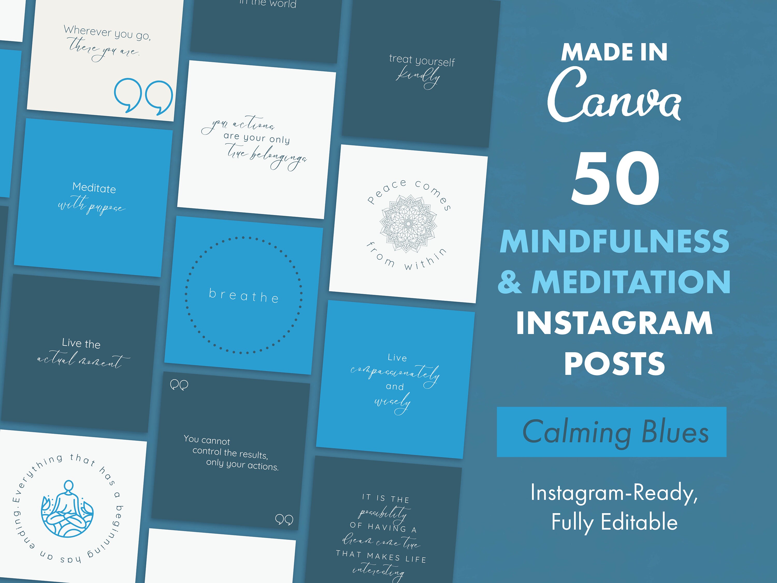 Colorful 30 Canva IG Templates Instagram Quote Template Pack Square 