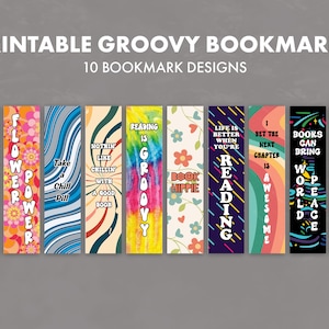 Printable Bookmarks - 10 Printable Groovy Bookmarks - Printable ...