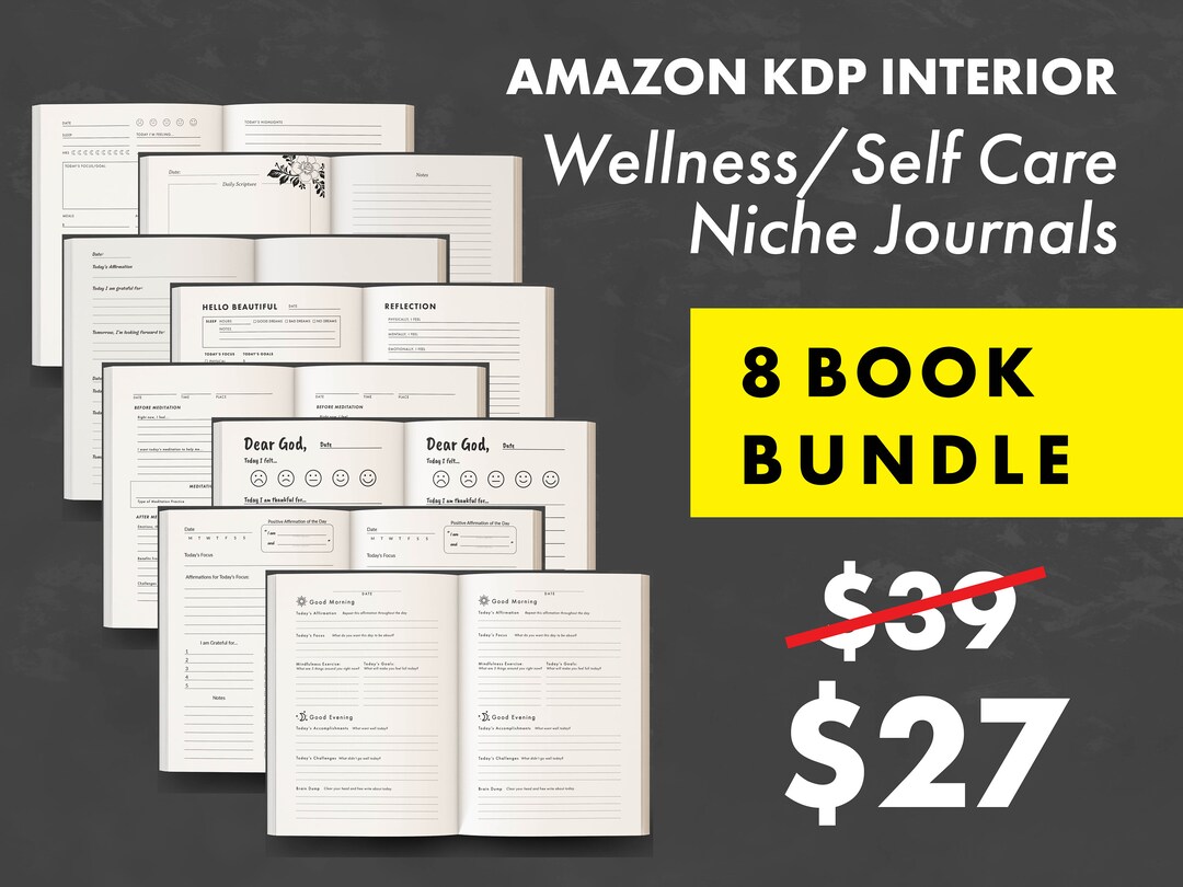 Wellness Journal Interiors Bundle – 8 KDP PDF Books - Etsy