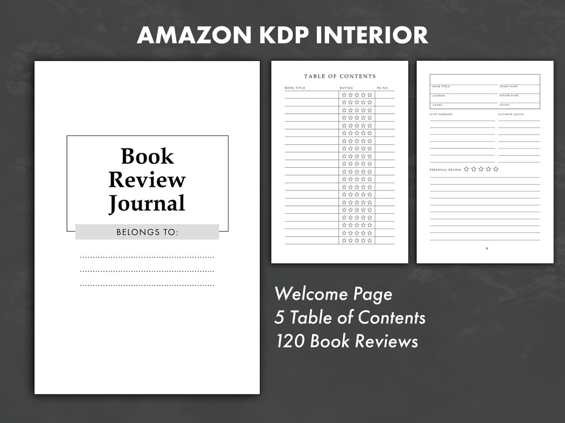 KDP Interior - Book Review Journal - Ready to Upload PDF - Commercial ...