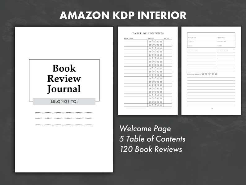 KDP Interior - Book Review Journal - Ready to Upload PDF - Commercial ...