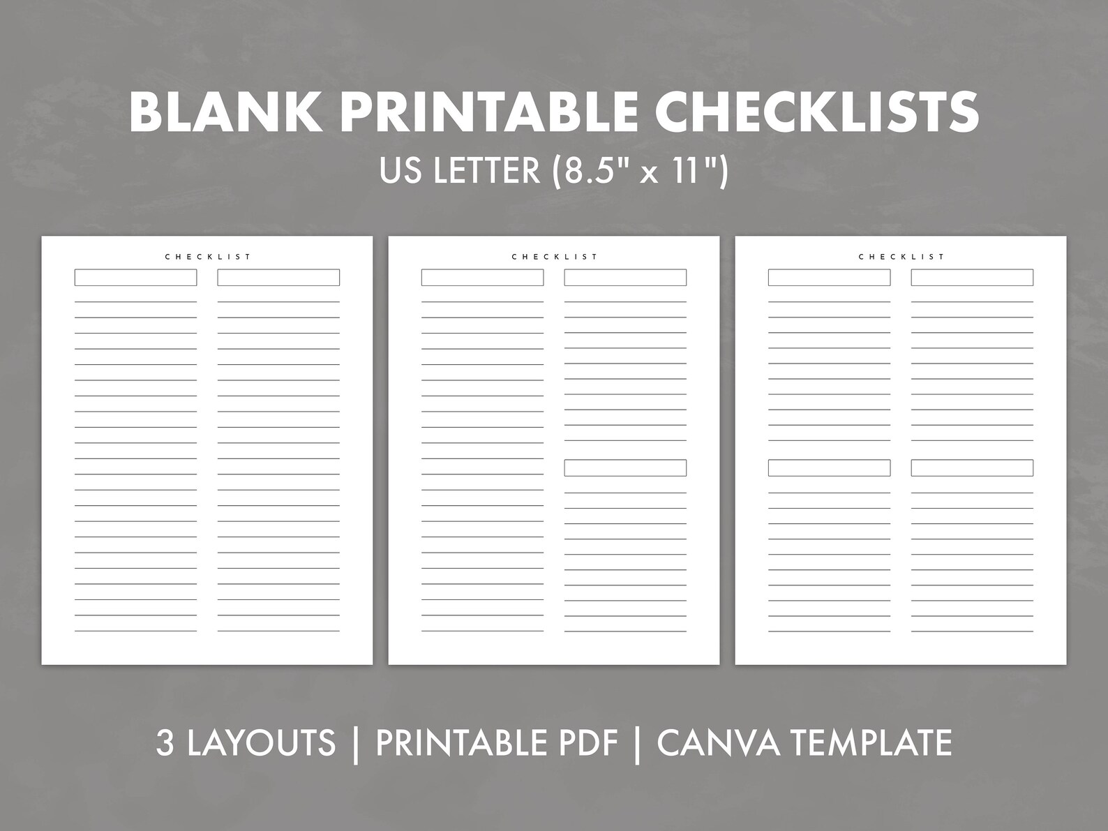 Blank Printable Checklist, US Letter Size, Printable Checklist Pages ...