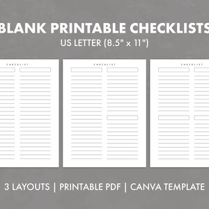 Blank Printable Checklist, US Letter Size, Printable Checklist Pages ...