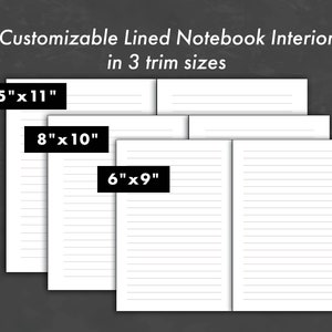 KDP Lined Notebook Template & Ready-to-upload PDF Includes 3 Sizes ...