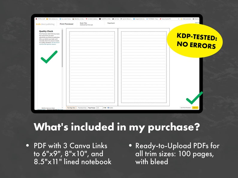 KDP Lined Notebook Template & Ready-to-upload PDF Includes 3 Sizes ...