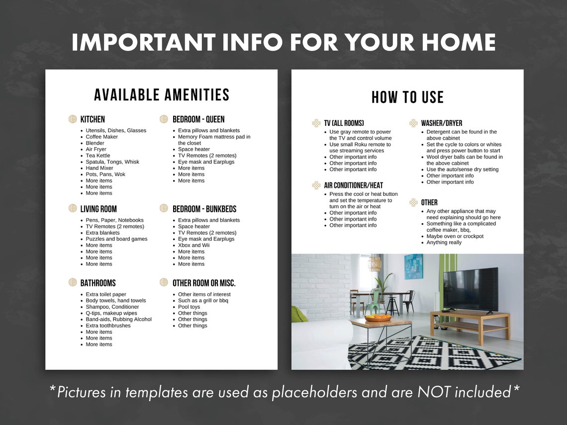 Airbnb Welcome Guide Editable Template Modern Host Guide - Etsy