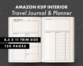 Vacation Planner KDP Interior Template Travel Planner 8.5x11 Inches 120 ...