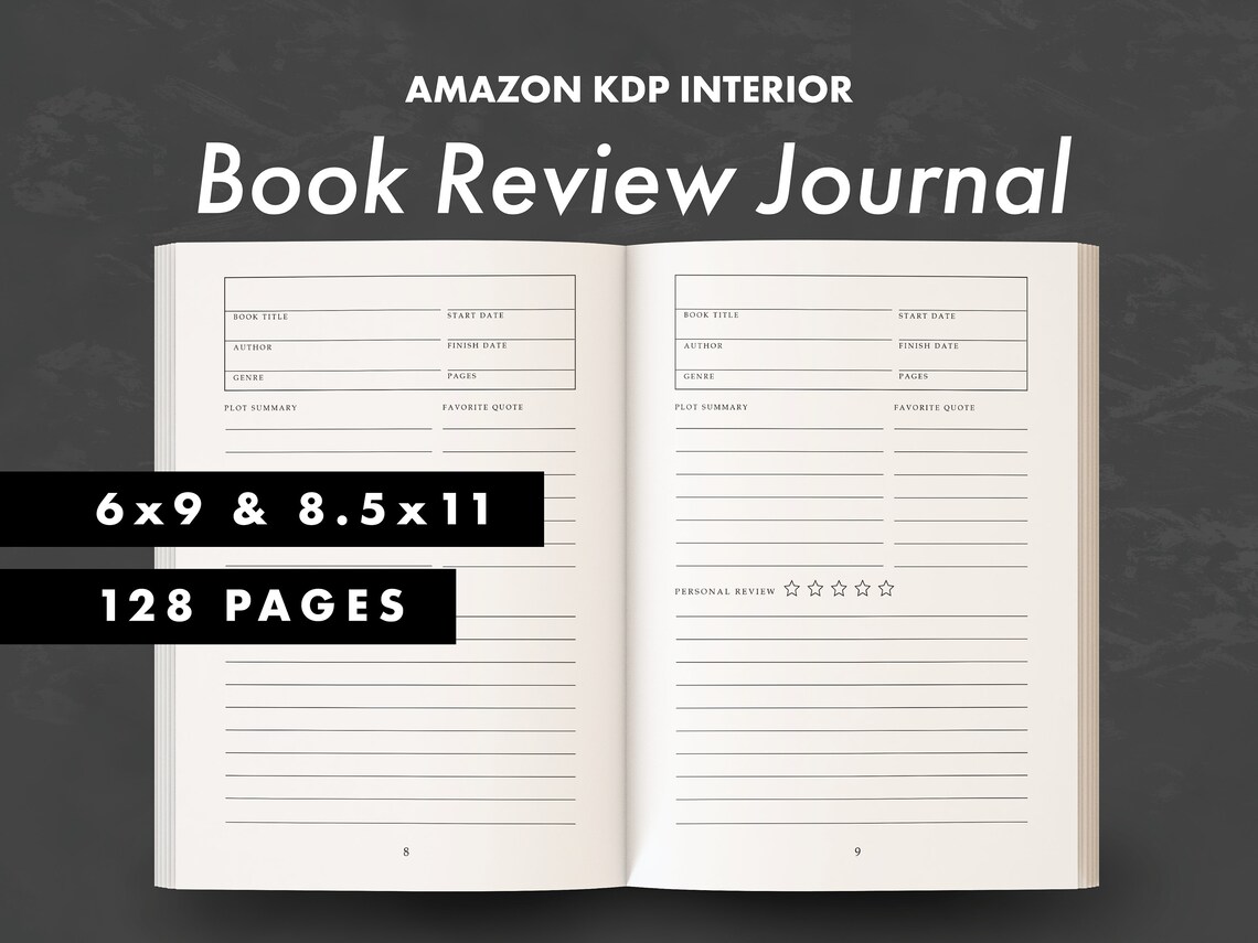 KDP Interior - Book Review Journal - Ready to Upload PDF - Commercial ...