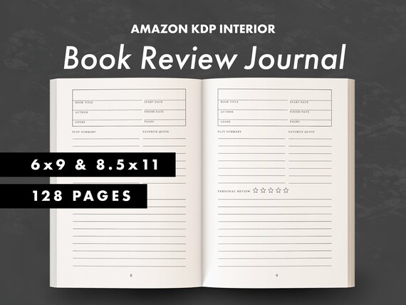 KDP Interior Book Review Journal Ready to Upload PDF - Etsy