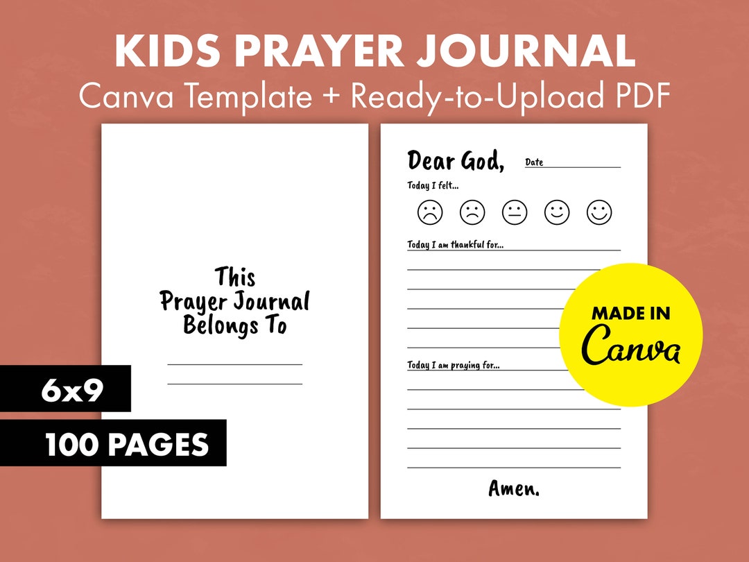 Kids Prayer Journal Template - Canva Template & Ready-to-upload PDF - Etsy