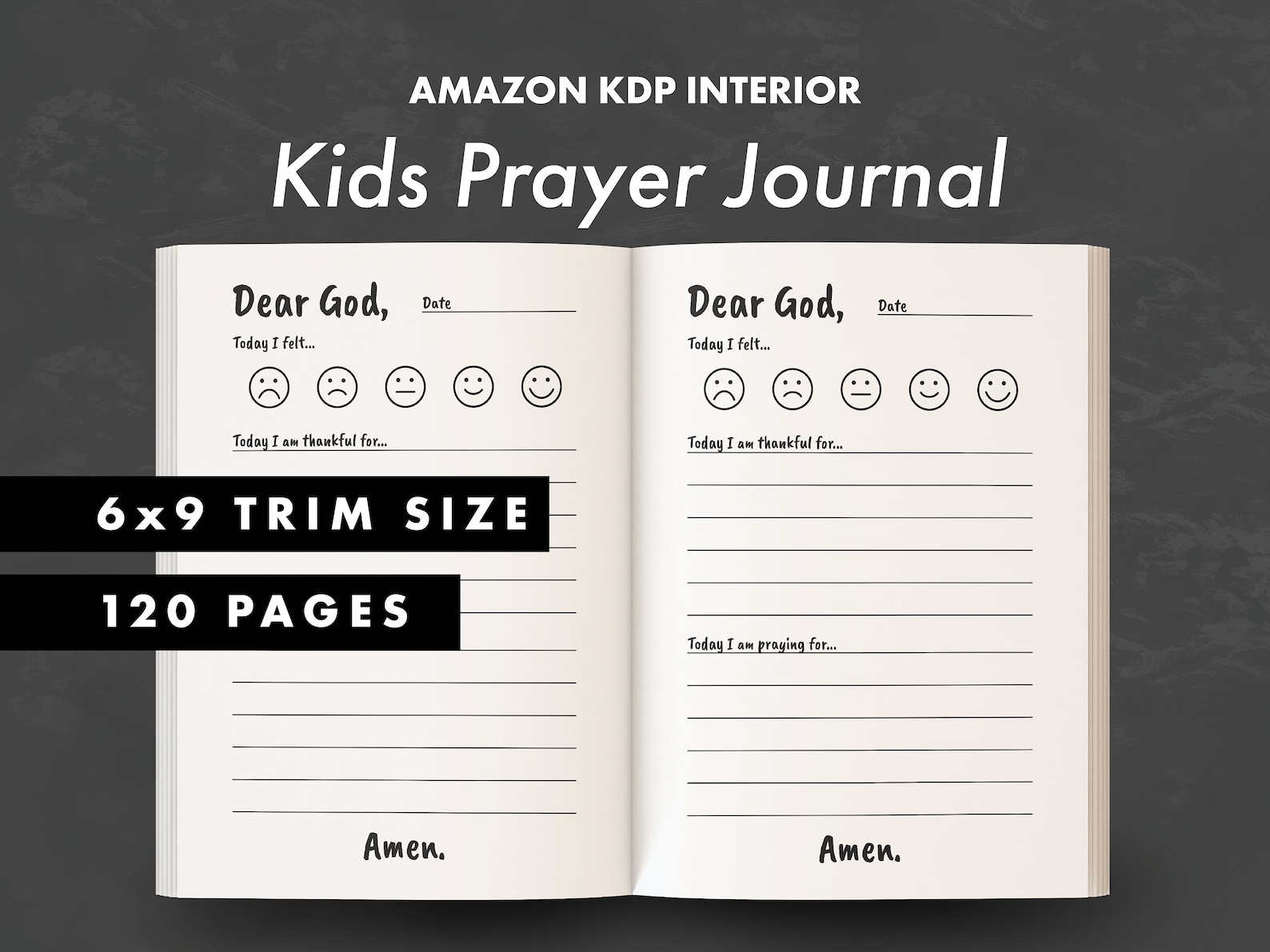 KDP Interior Kids Prayer Journal 6x9 bleed Ready to Upload PDF ...