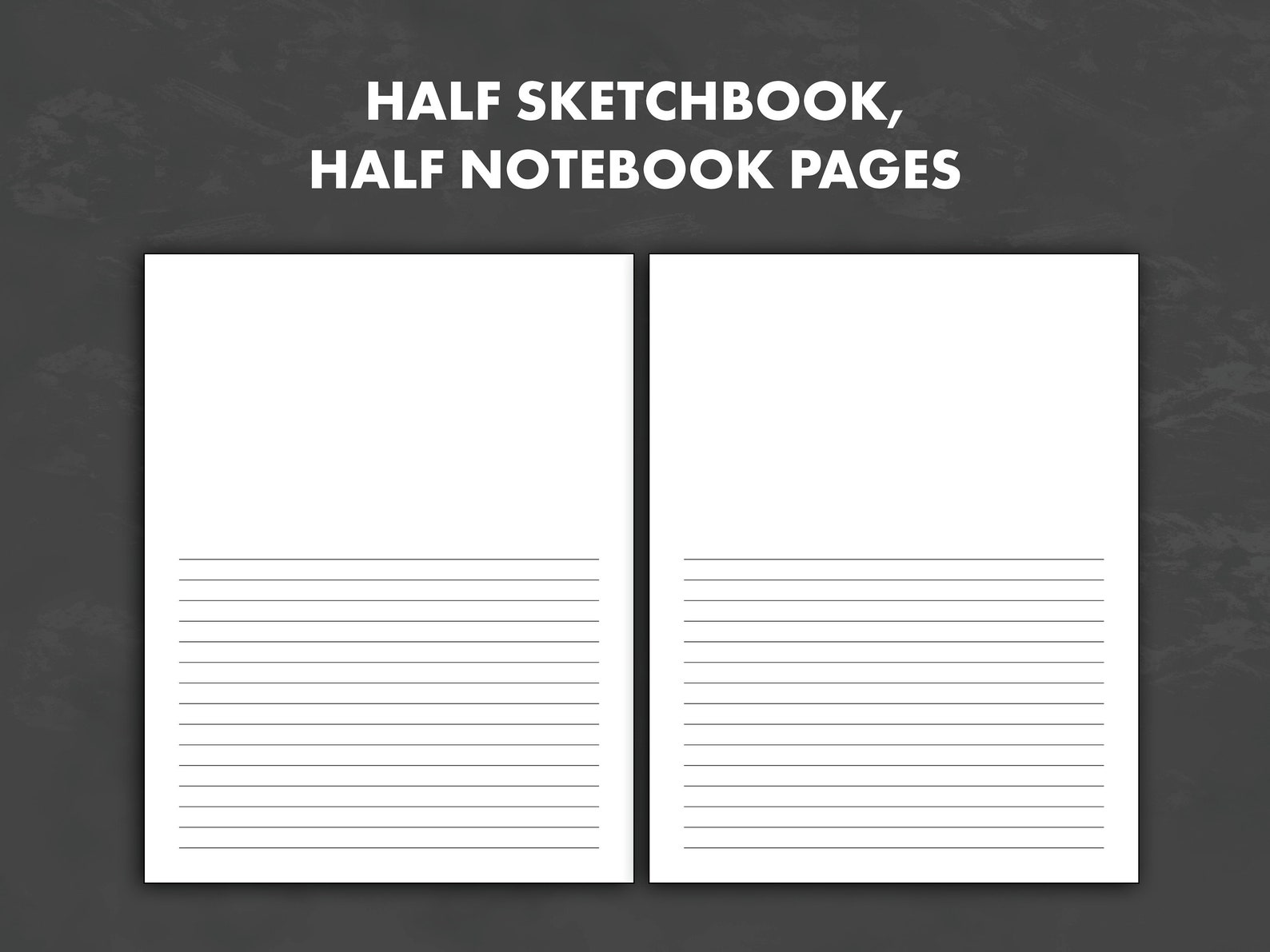 KDP Interior Half Sketchbook/notebook Wide-ruled PDF - Etsy