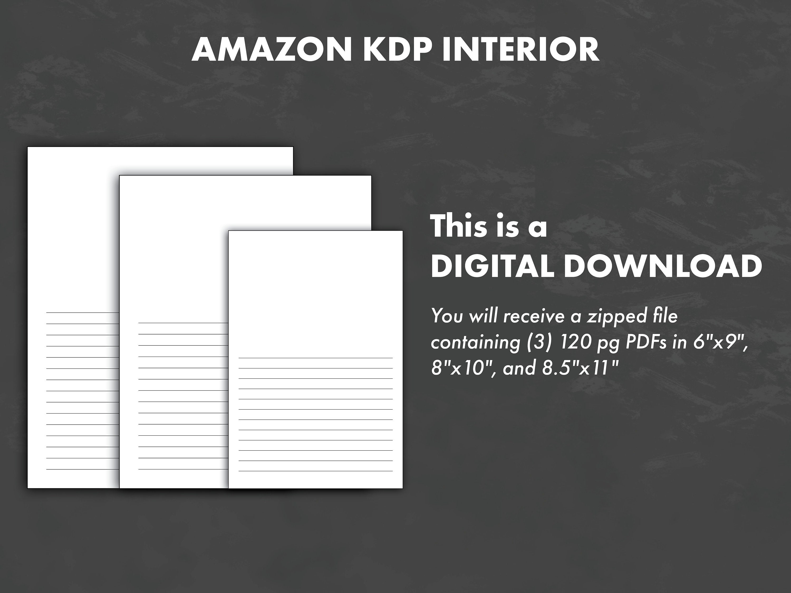 KDP Interior Half Sketchbook/notebook Wide-ruled PDF - Etsy