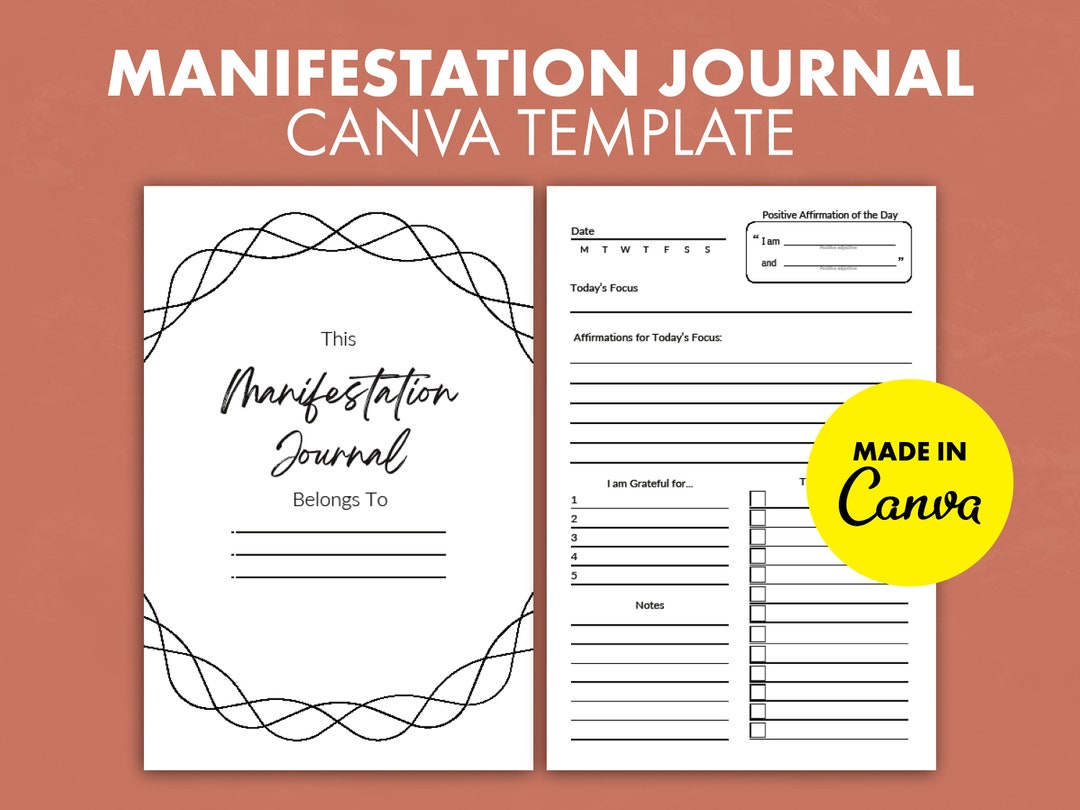 Manifestation Journal Template Canva Template & Ready-to-upload PDF ...