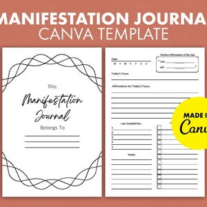 Manifestation Journal Template Canva Template & Ready-to-upload PDF ...