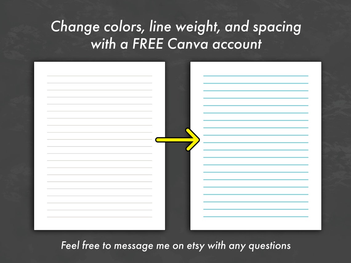 KDP Lined Notebook Cover Templates Includes a Free Canva - Etsy