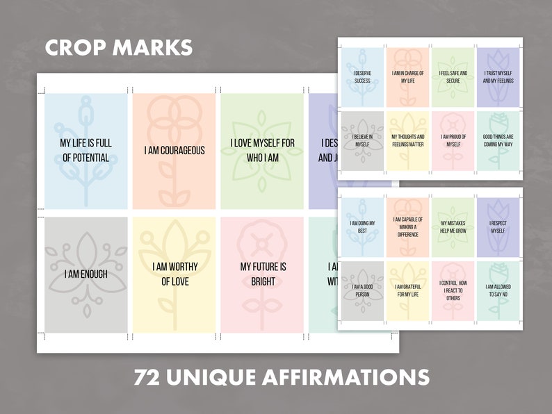 Printable Affirmation Cards, Editable Card Template, Motivational Cards ...