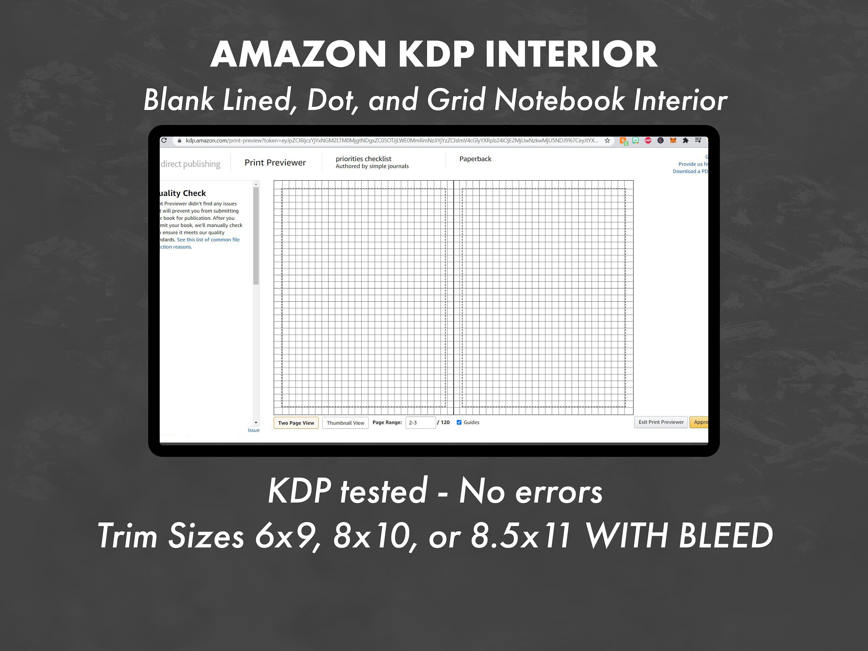 KDP Interior Blank Lined Notebook, Dotted Journal, Grid Journal ...