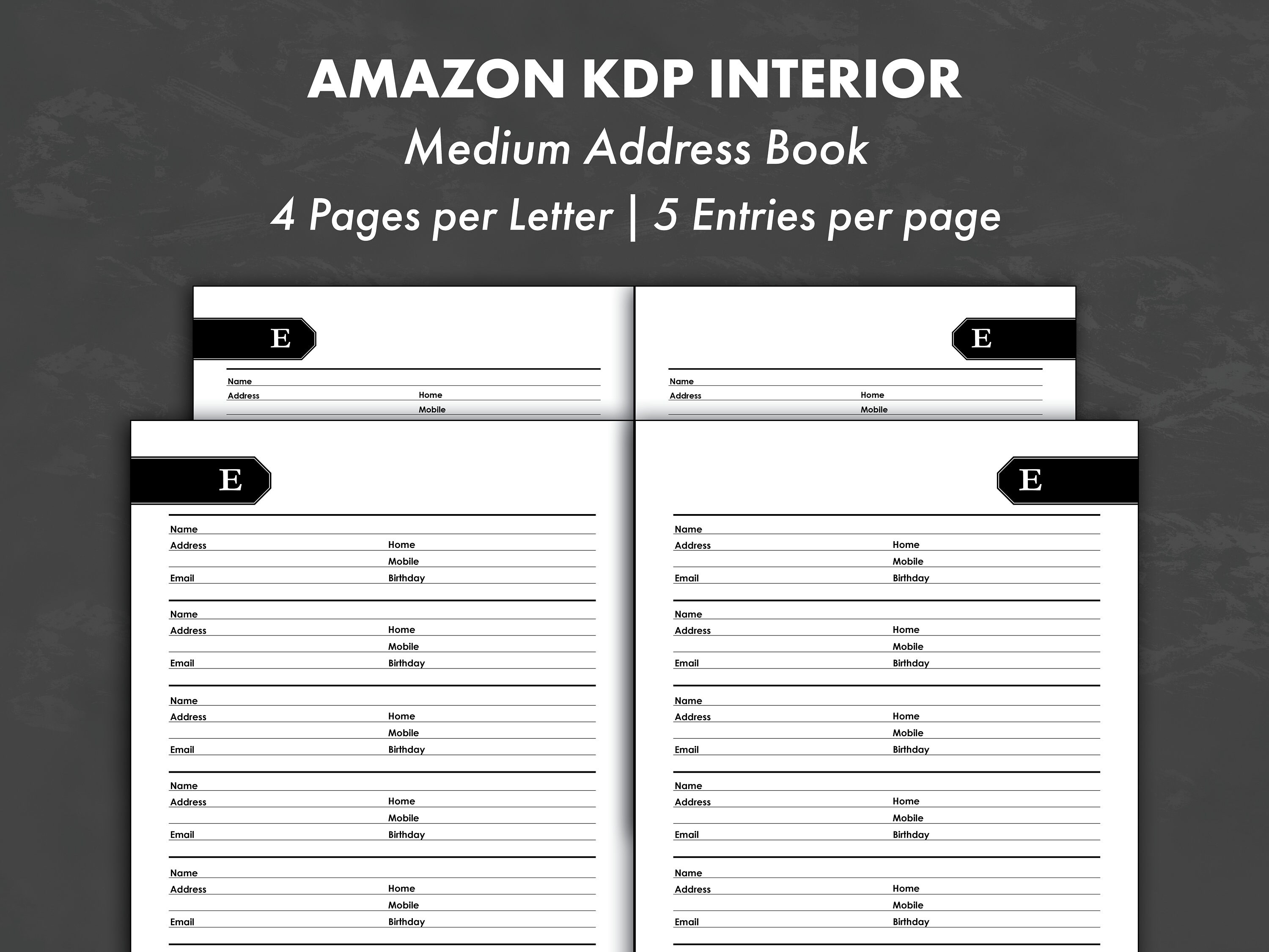 KDP Interior Address Book Interior Ready to Upload PDF - Etsy