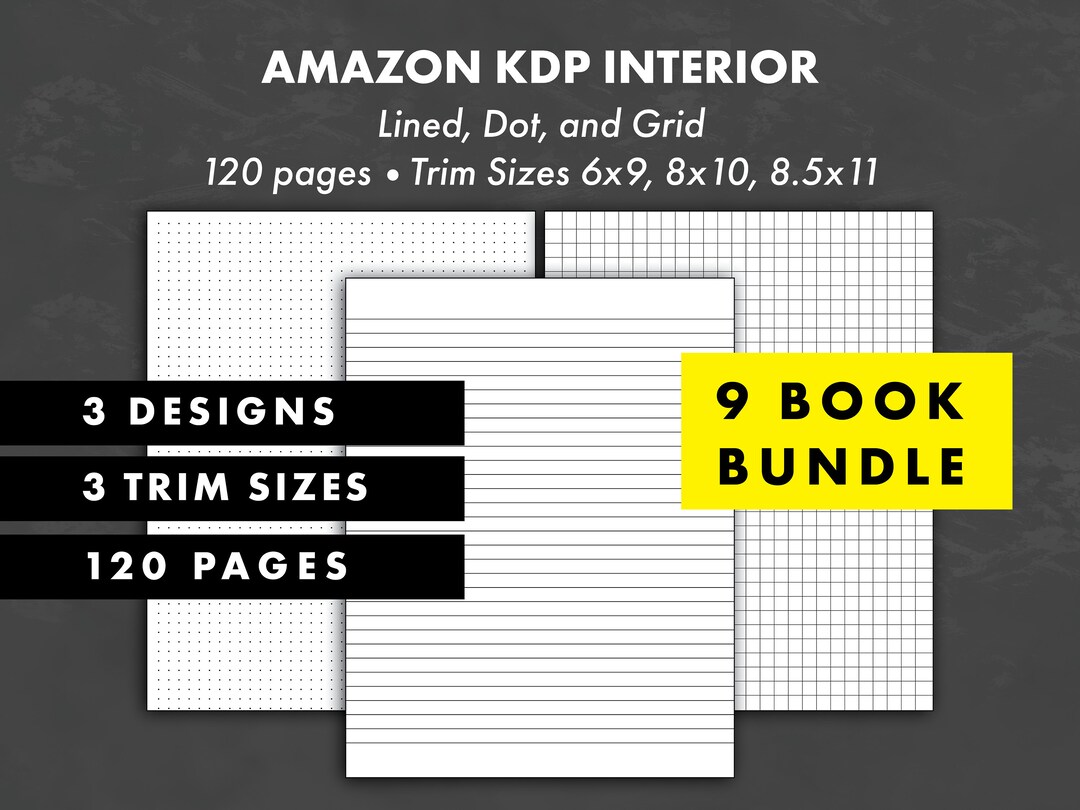 KDP Interior Blank Lined Notebook, Dotted Journal, Grid Journal ...